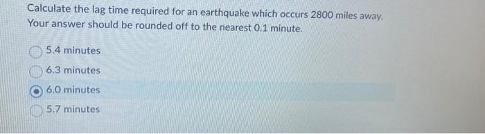 Solved Calculate the lag time required for an earthquake | Chegg.com