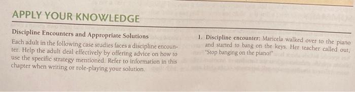 Solved Discipline Encounters and Appropriate Solutions Each | Chegg.com