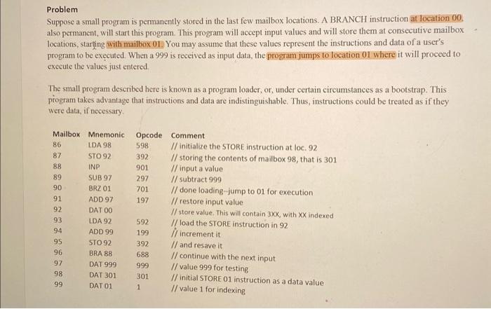 Solved Problem Suppose a small program is permanently stored | Chegg.com