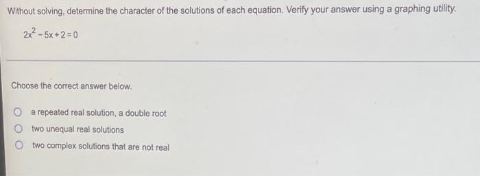 Solved Without solving, determine the character of the | Chegg.com