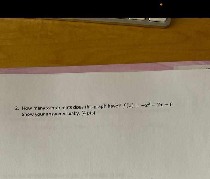 Solved 2. How many x-intercepts does this graph have? | Chegg.com