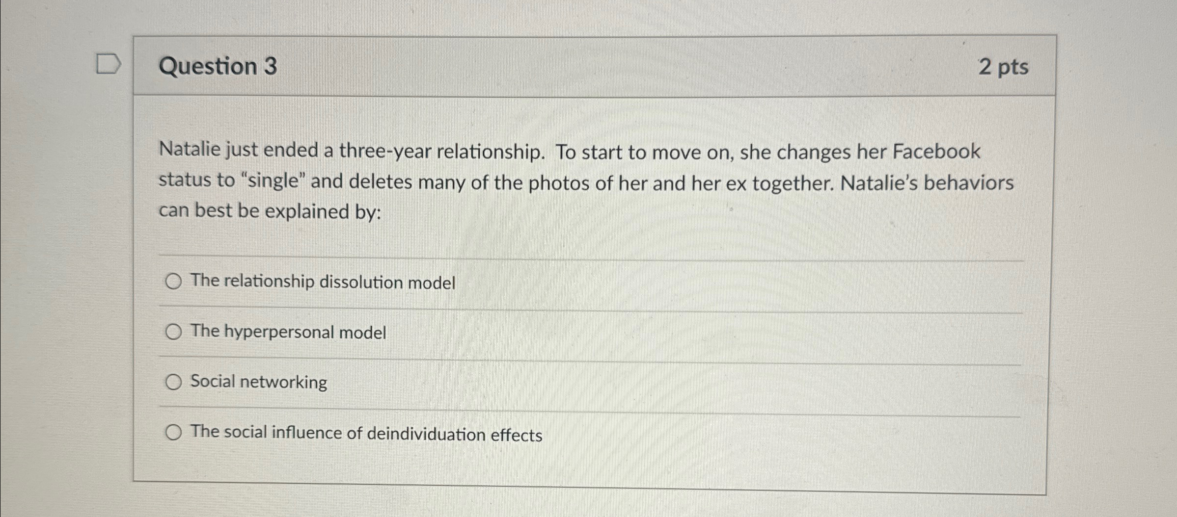 Solved Question 32 ﻿ptsNatalie just ended a three-year | Chegg.com