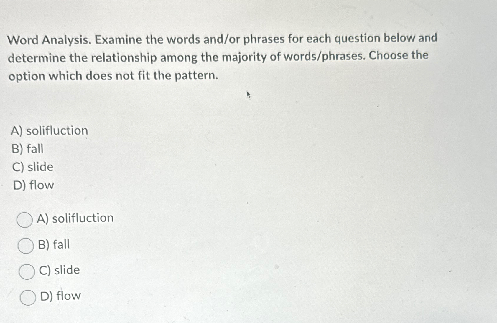 Solved Word Analysis. Examine the words and/or phrases for | Chegg.com