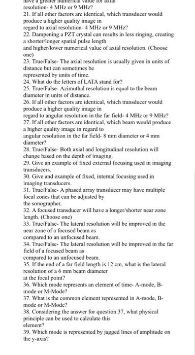 Solved Physies and Instrumentation Assignment 4 Sound Beam | Chegg.com