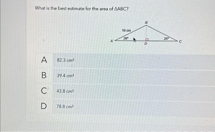 Solved What is the best estimate for the area of AABC? A B C | Chegg.com