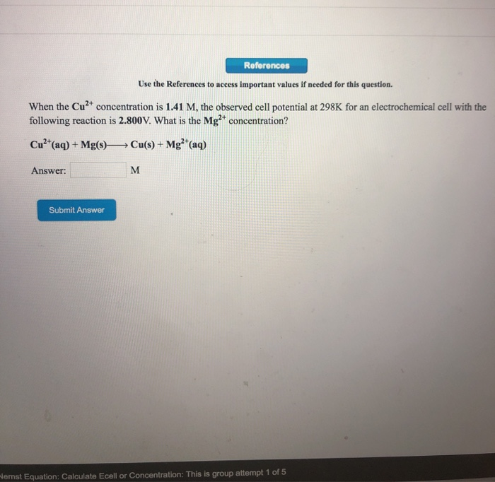 Solved References Use the References to access important | Chegg.com