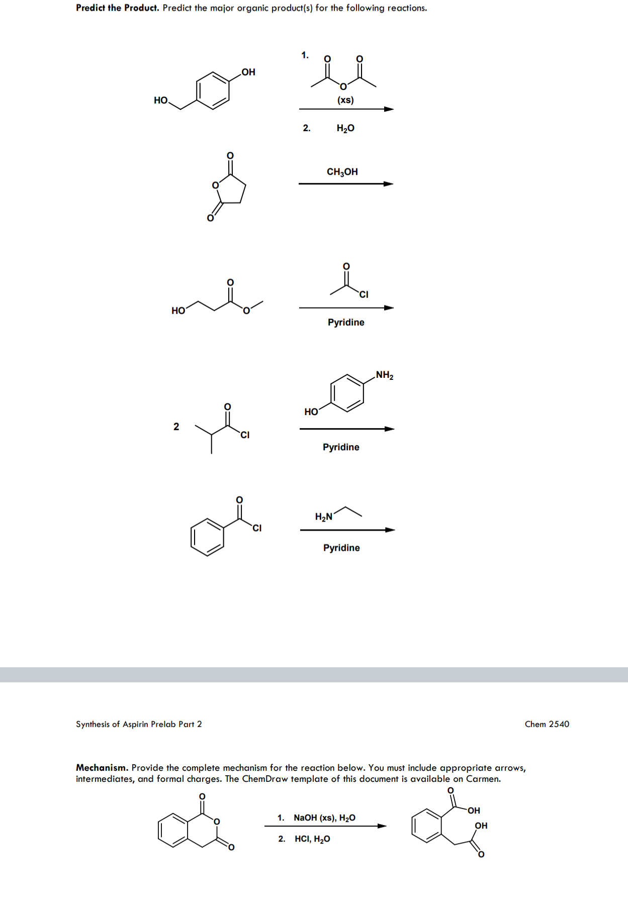 Solved Predict the Product. Predict the major organic | Chegg.com