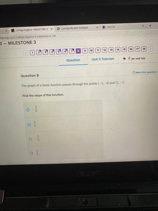Solved the graph of a linear function passes through the | Chegg.com