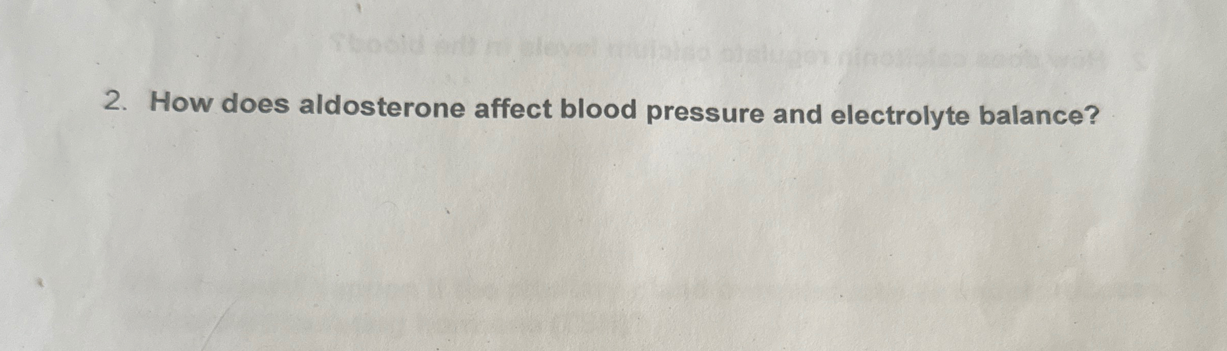 Solved How does aldosterone affect blood pressure and | Chegg.com