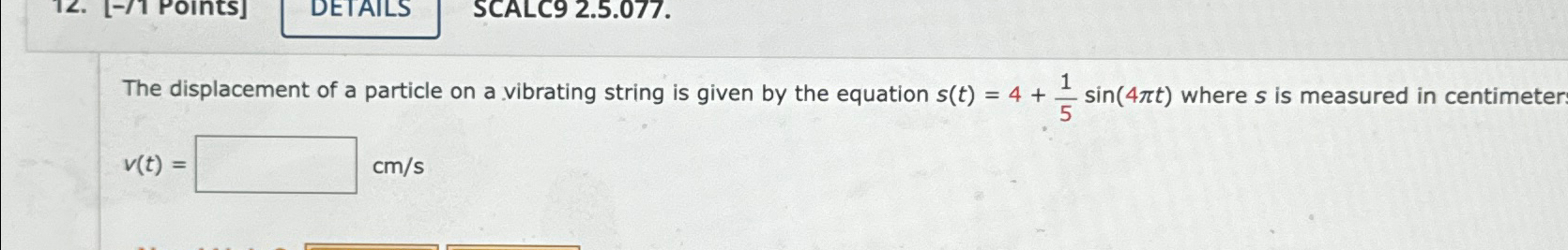 Solved The displacement of a particle on a vibrating string | Chegg.com