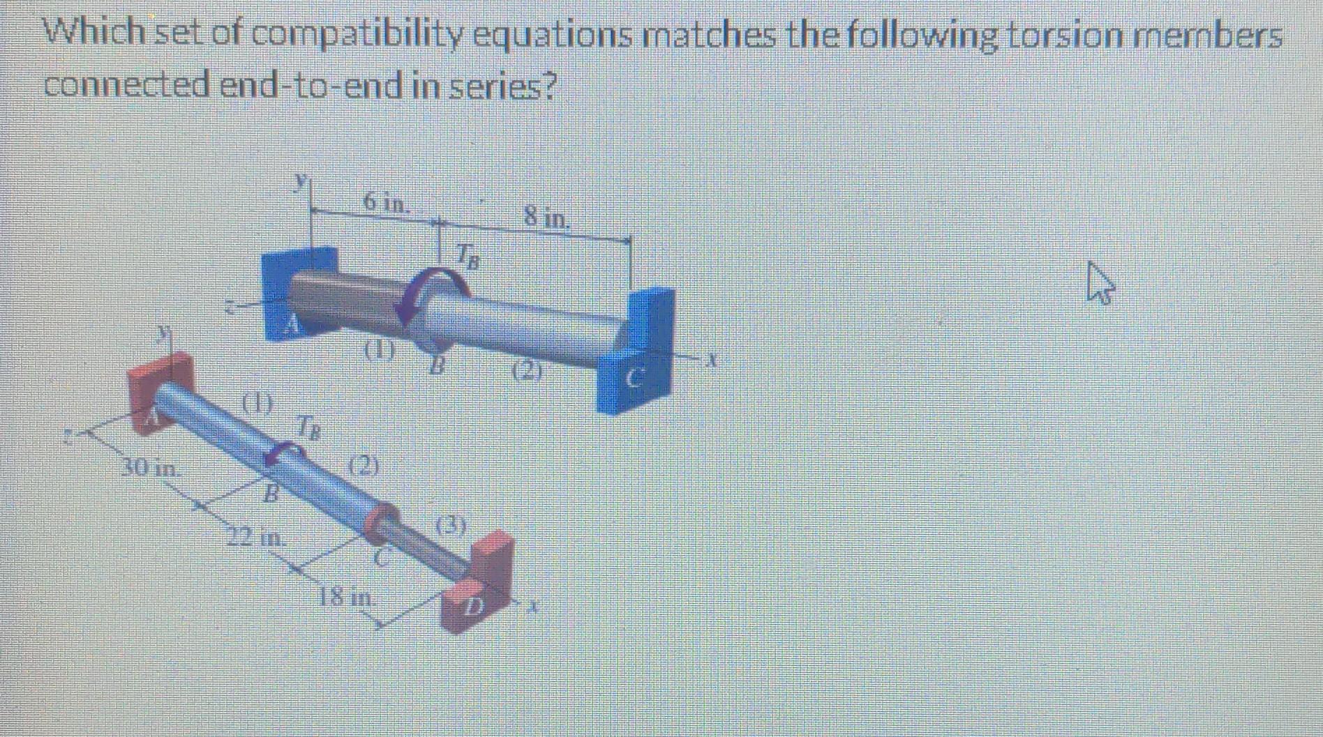 Solved Which set of compatibility equations matches the | Chegg.com