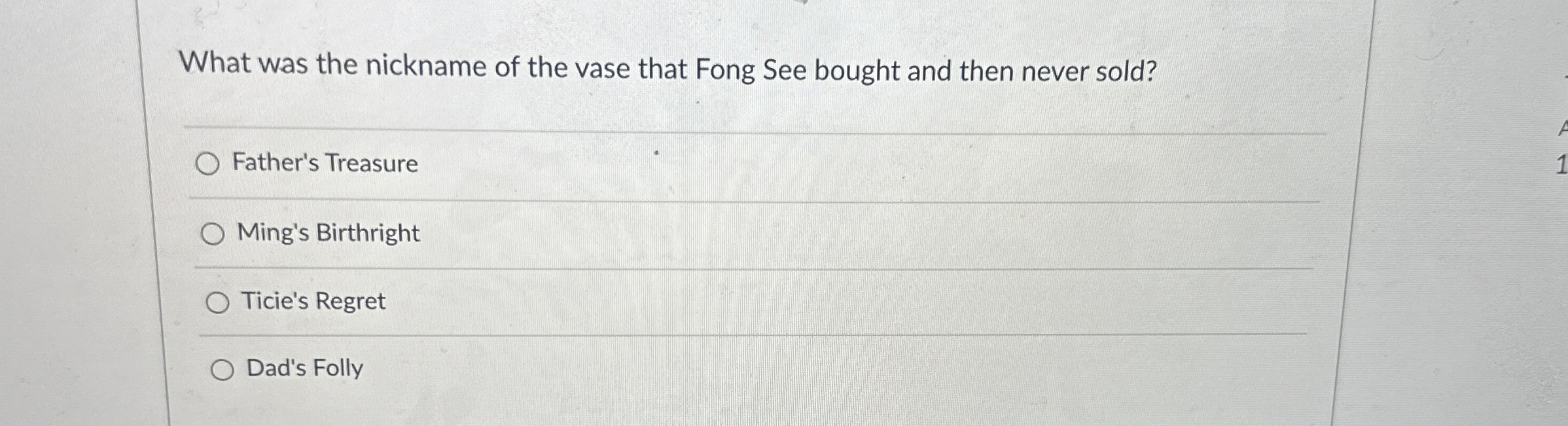 Solved What was the nickname of the vase that Fong See | Chegg.com