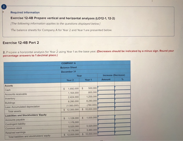 Solved ! Required information Exercise 12-4B Prepare | Chegg.com