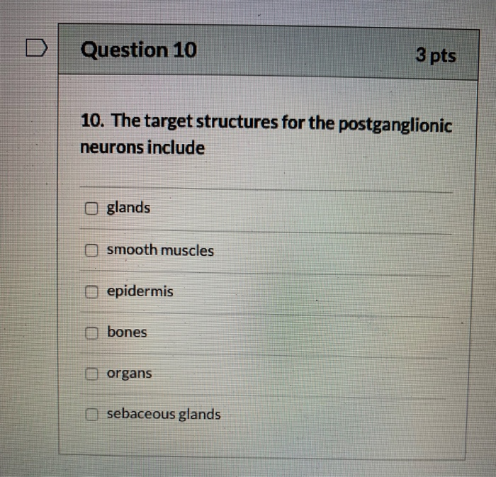 Solved D Question 9 3 pts 9. The white rami communicantes | Chegg.com