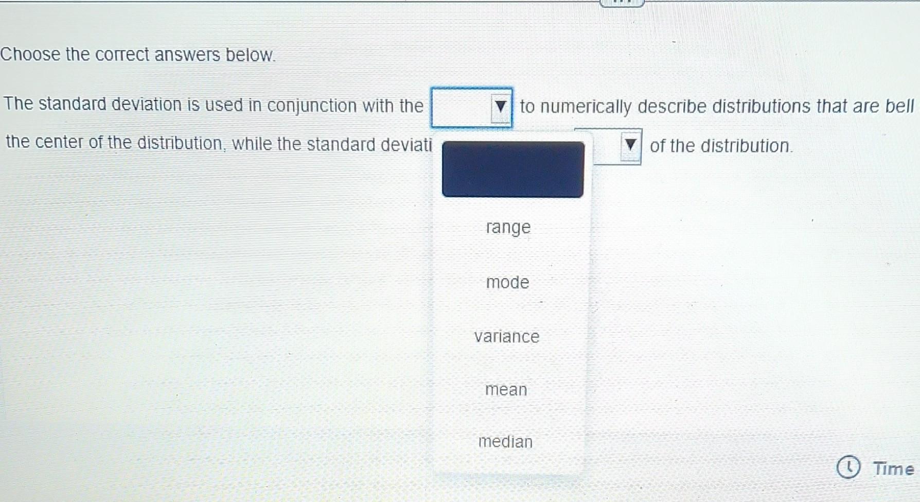 Solved Complete the paragraph below. The standard deviation | Chegg.com
