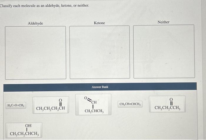 Solved Classify each molecule as an aldehyde, ketone, or | Chegg.com