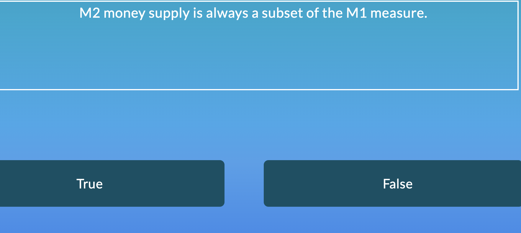 Solved M2 ﻿money supply is always a subset of the M1 | Chegg.com