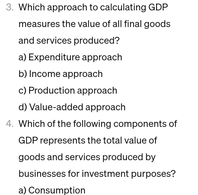 Solved Economics: Which approach to calculating GDP measures | Chegg.com