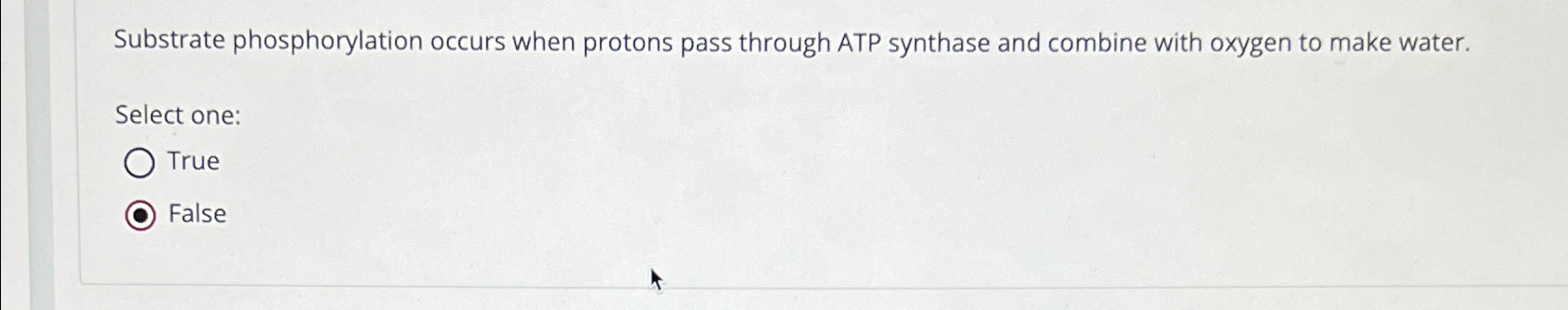 Solved Substrate phosphorylation occurs when protons pass | Chegg.com