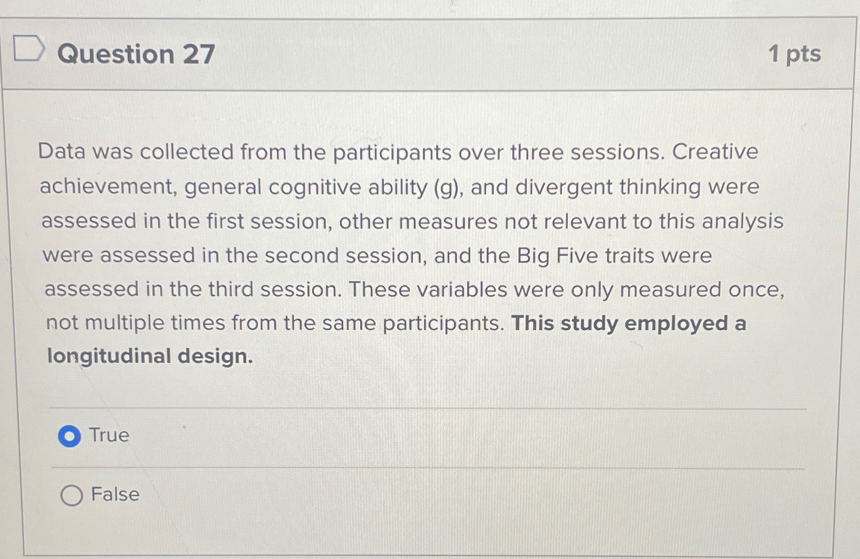 Solved Question 271ptsData was collected from the | Chegg.com