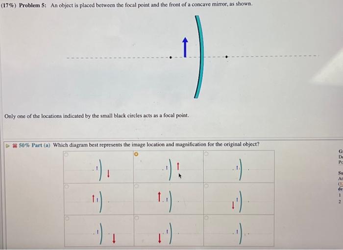 Solved (17%) Problem 5: An object is placed between the | Chegg.com