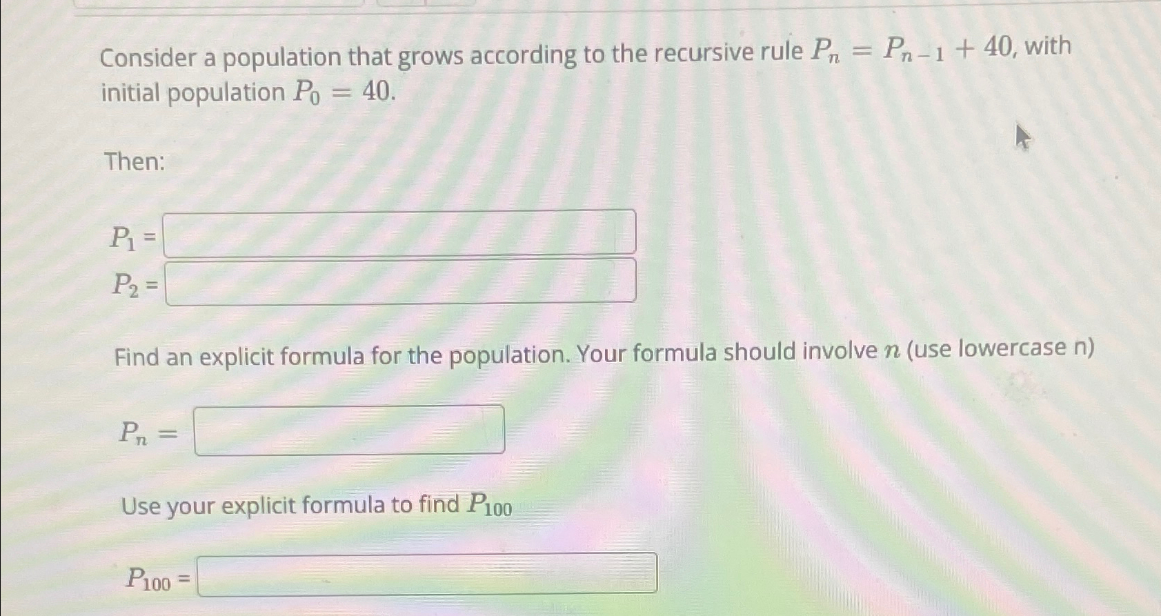 Solved Consider a population that grows according to the | Chegg.com