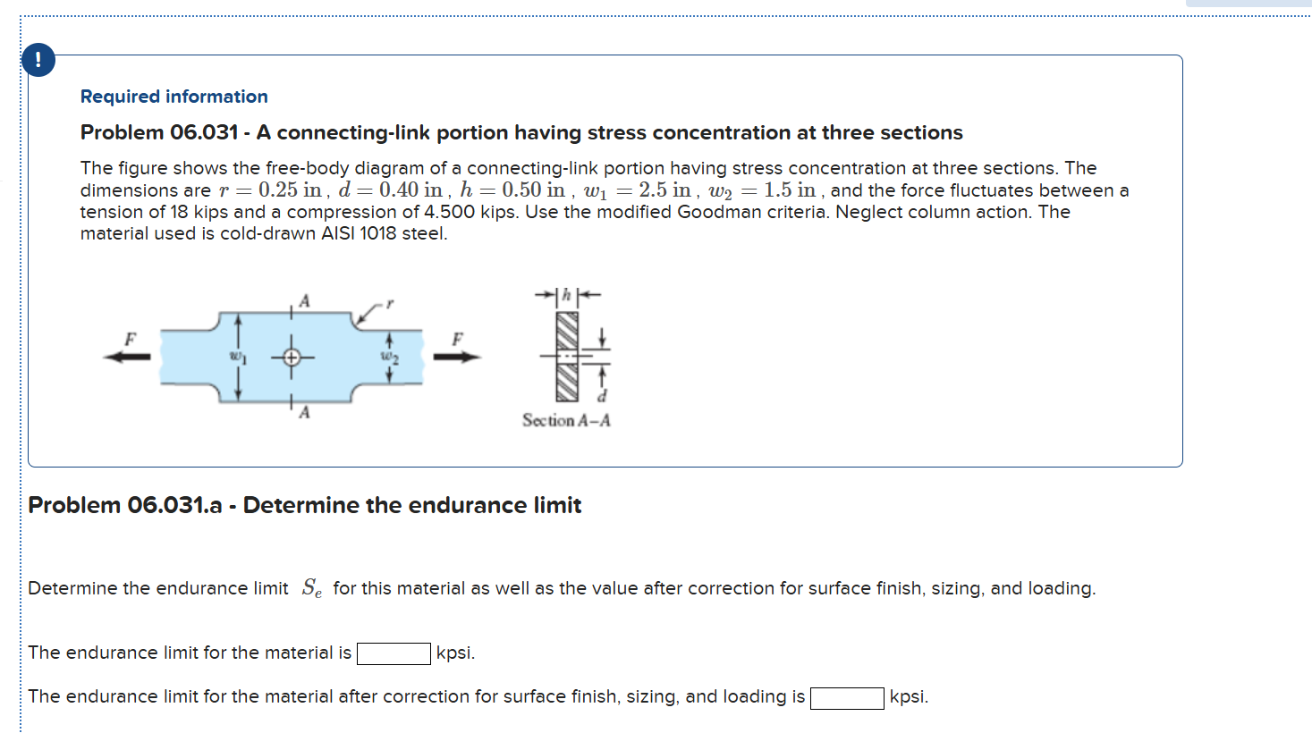 Solved Required informationProblem 06.031 - ﻿A | Chegg.com