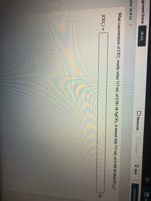 Solved ignment Score: 19.1% Resources Ex Give Up? Hint Check | Chegg.com