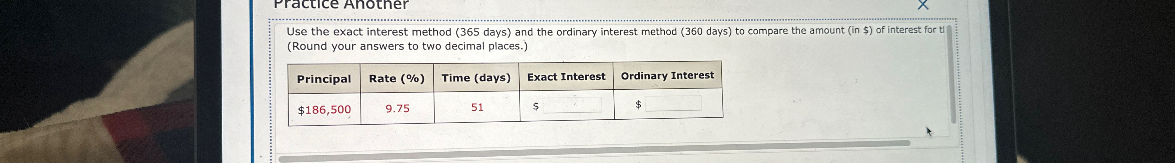 Solved Use the exact interest method ( 365 ﻿days) ﻿and the | Chegg.com