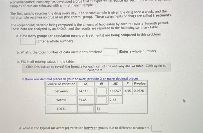 Solved A pharmaceutical company has developed a drug that is | Chegg.com