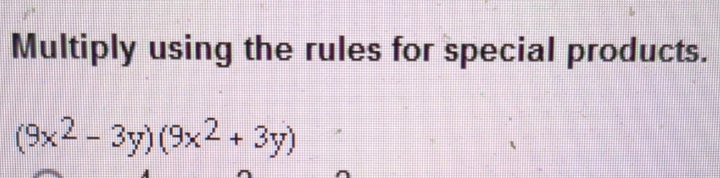 Solved Multiply using the rules for special | Chegg.com