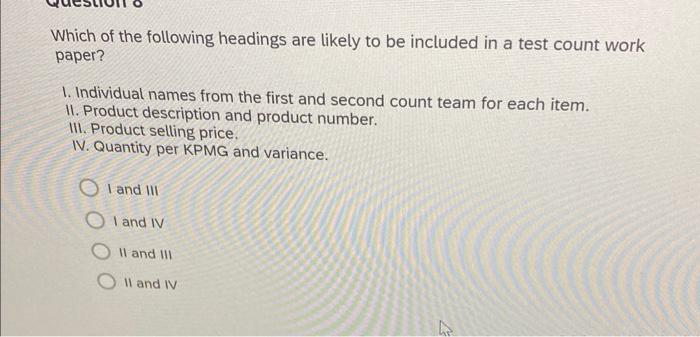 Solved Which of the following headings are likely to be | Chegg.com