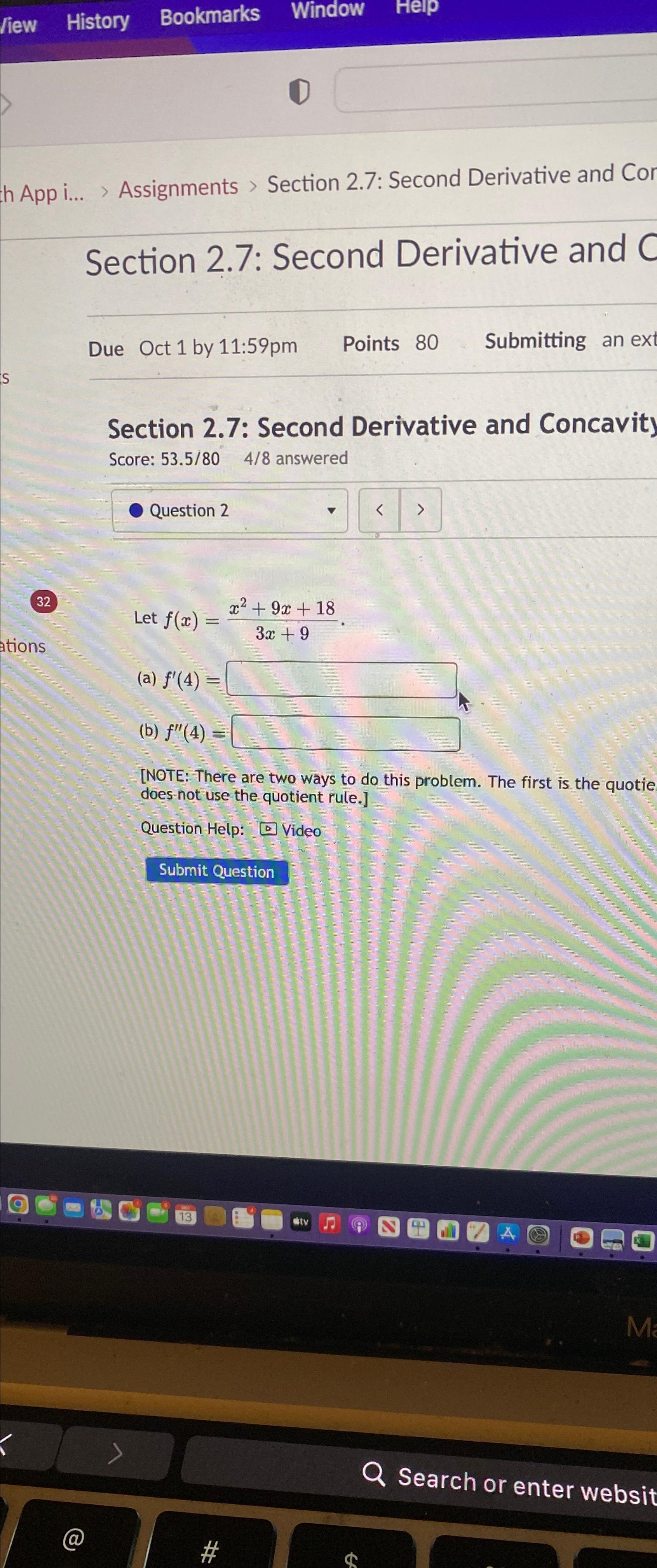 Solved h App i... > ﻿Assignments > ﻿Section 2.7: Second | Chegg.com