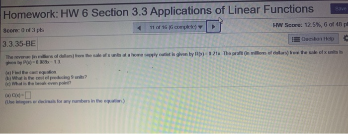 Solved Save Homework Hw 6 Section 3 3 Applications Of