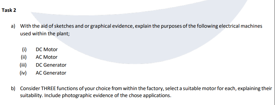 Solved Task 2a) ﻿With the aid of sketches and or graphical | Chegg.com
