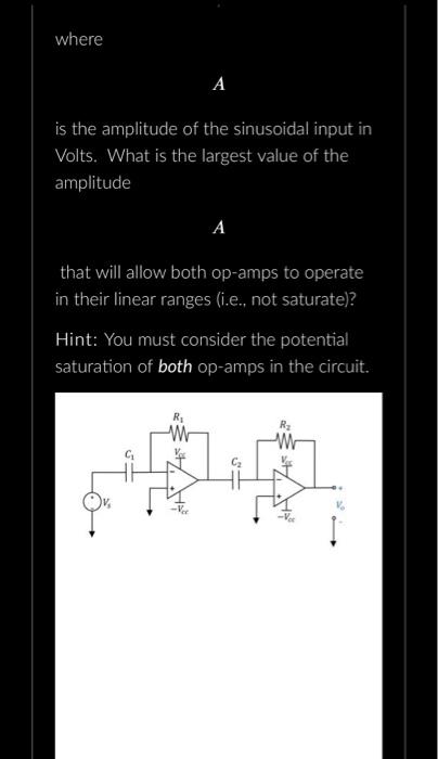 Solved In the second order op amp circuit shown, the | Chegg.com