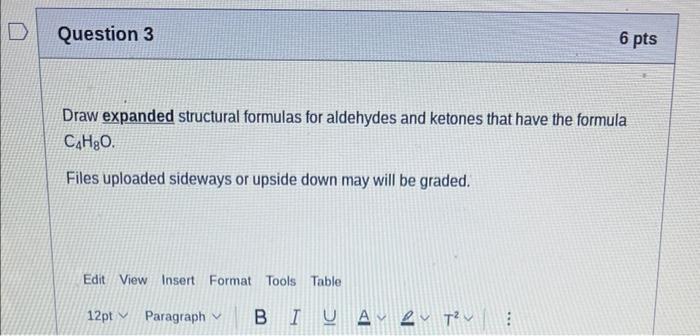 Solved draw the expanded structural formulas for aldehydes | Chegg.com