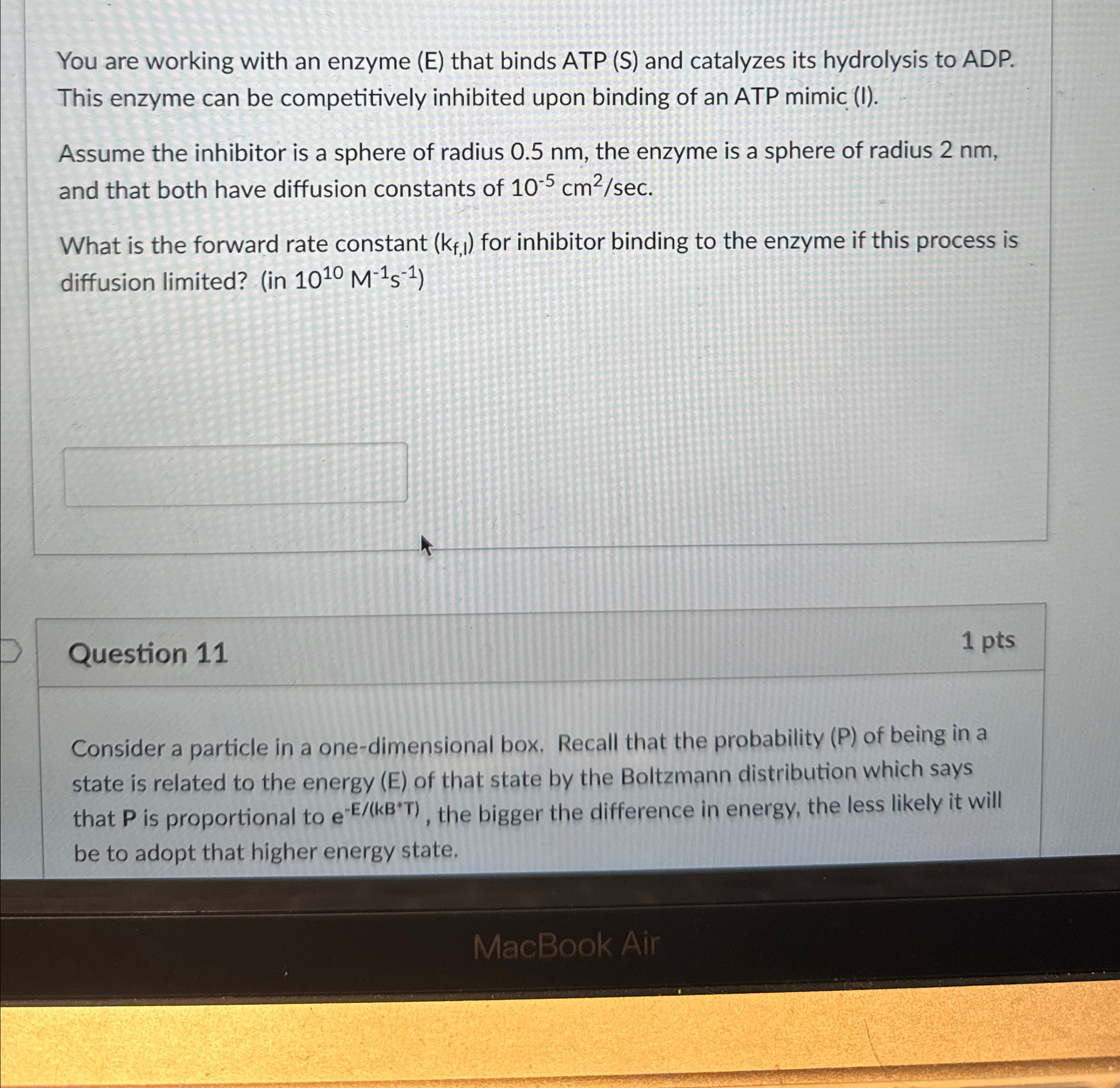 Solved You are working with an enzyme (E) ﻿that binds ATP | Chegg.com