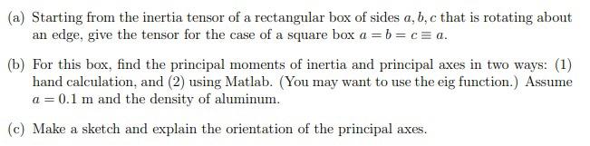 Solved (a) Starting from the inertia tensor of a rectangular | Chegg.com