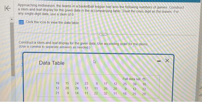 Solved Approaching midseason, the teams in a basketball | Chegg.com