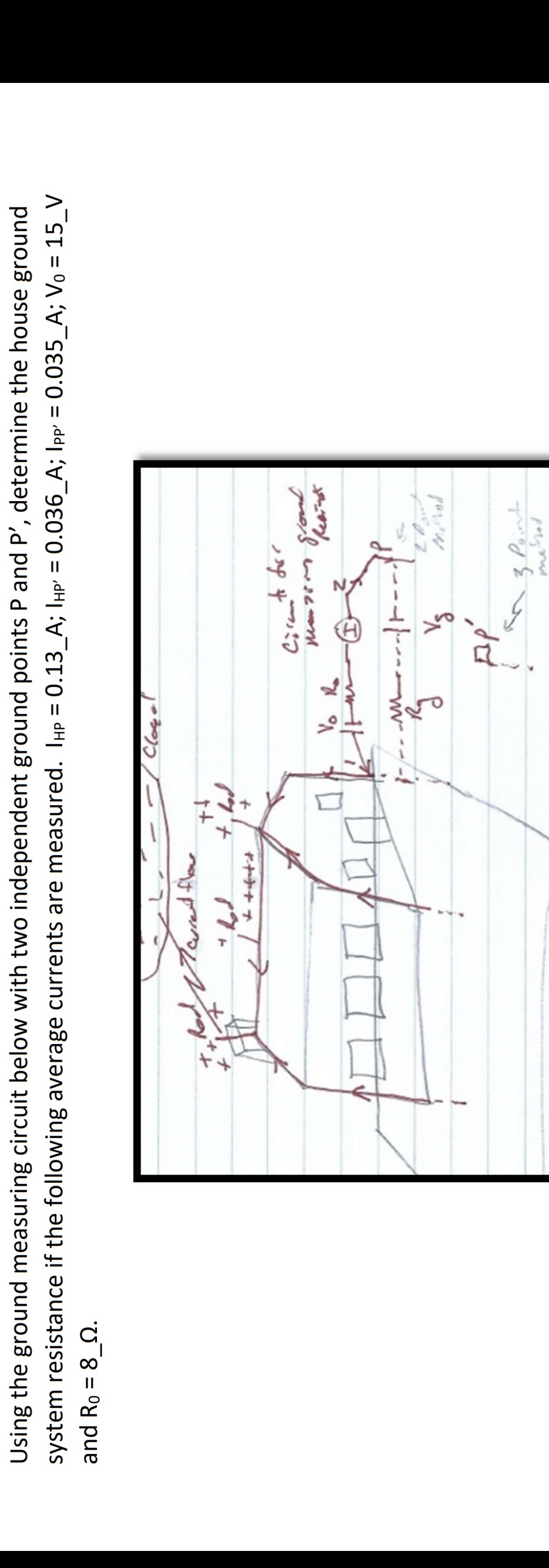 Solved Using the ground measuring circuit below with two | Chegg.com