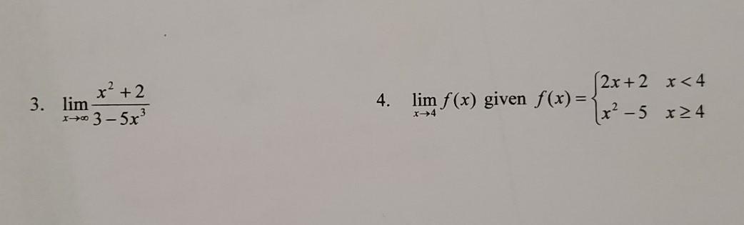 Solved find the following limits. USE ANALYTIC METHODS. If | Chegg.com