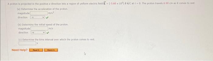 Solved (a) Determine the acceleration of the proton. | Chegg.com
