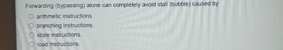 Solved Forwarding (bypassing) ﻿alone can completely avoid | Chegg.com