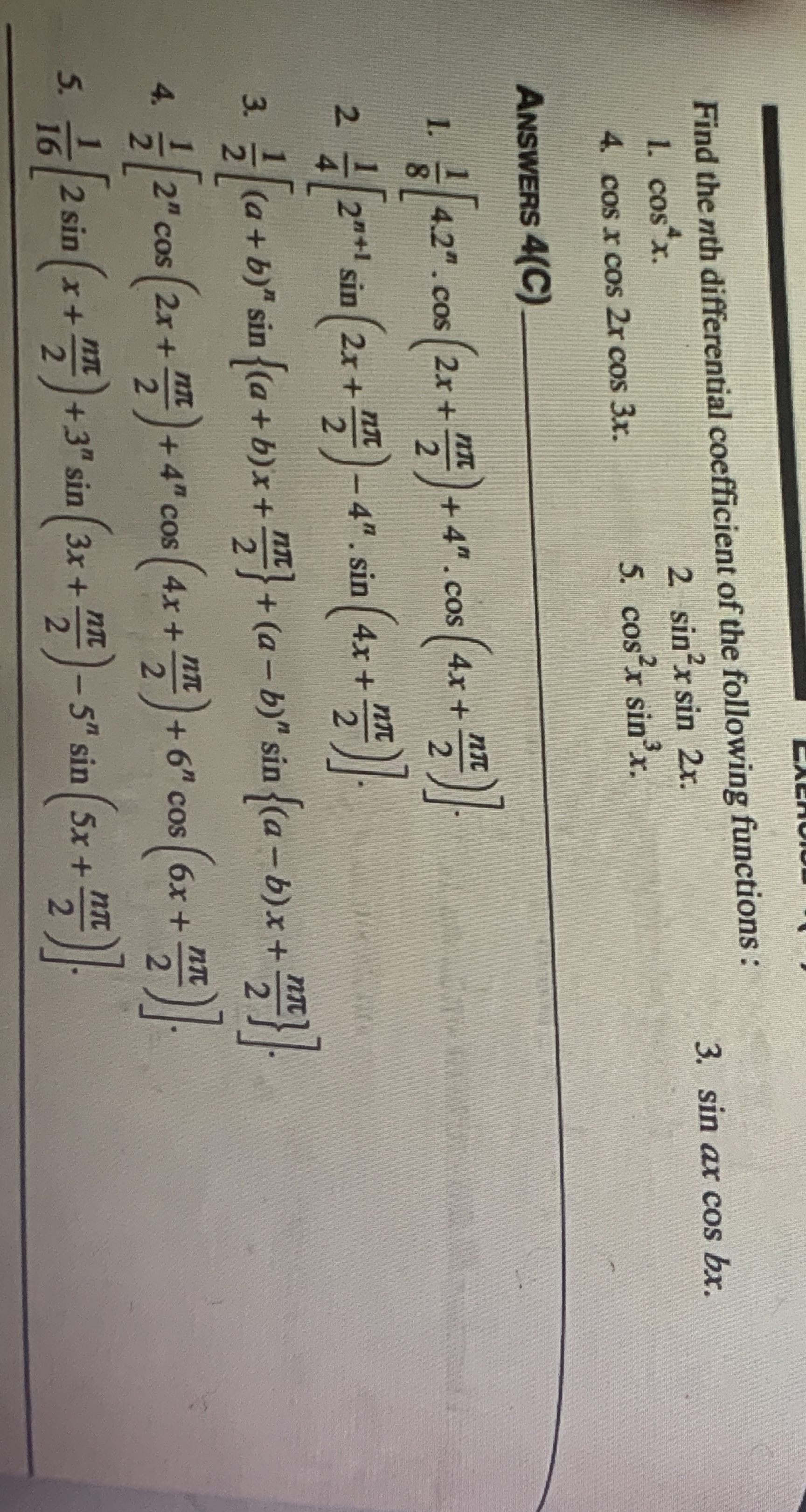 Solved Find the nth differential coefficient of the | Chegg.com