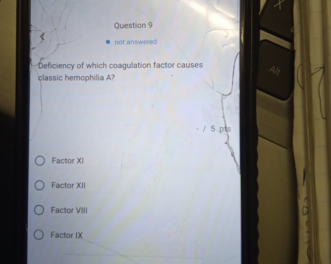 Solved Question 9not answeredDeficiency of which coagulation | Chegg.com