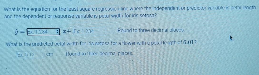 Solved What is the equation for the least square regression | Chegg.com