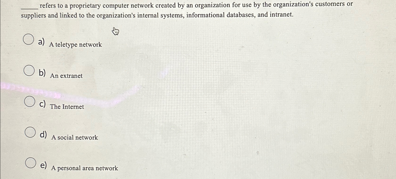 Solved q, ﻿refers to a proprietary computer network created | Chegg.com
