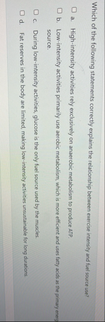 Solved Which of the following statements correctly explains | Chegg.com