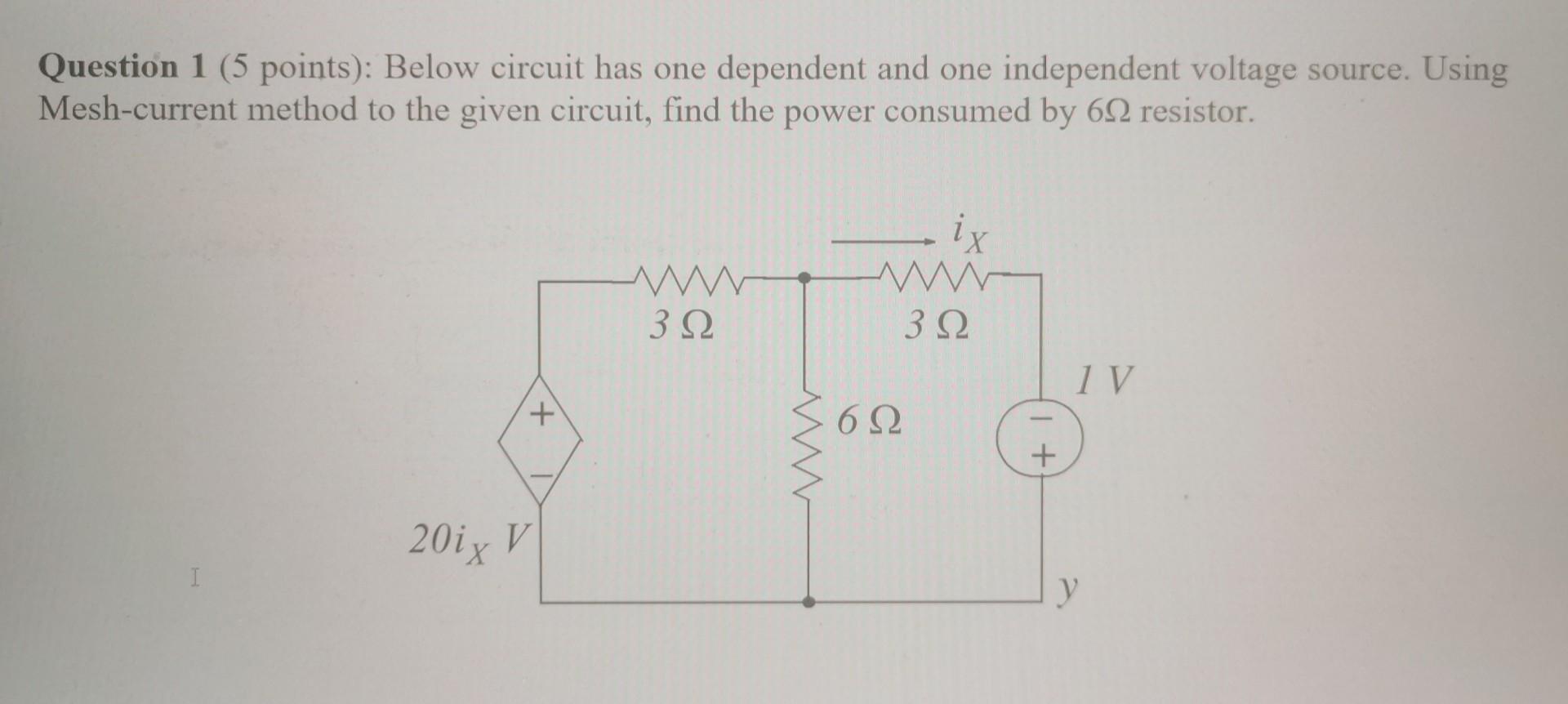 Solved Question 1 (5 points): Below circuit has one | Chegg.com